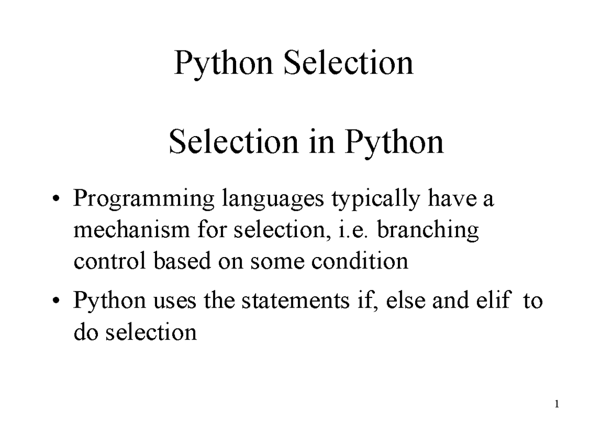 Python Selection: Understanding Control Flow in Python Programming ...