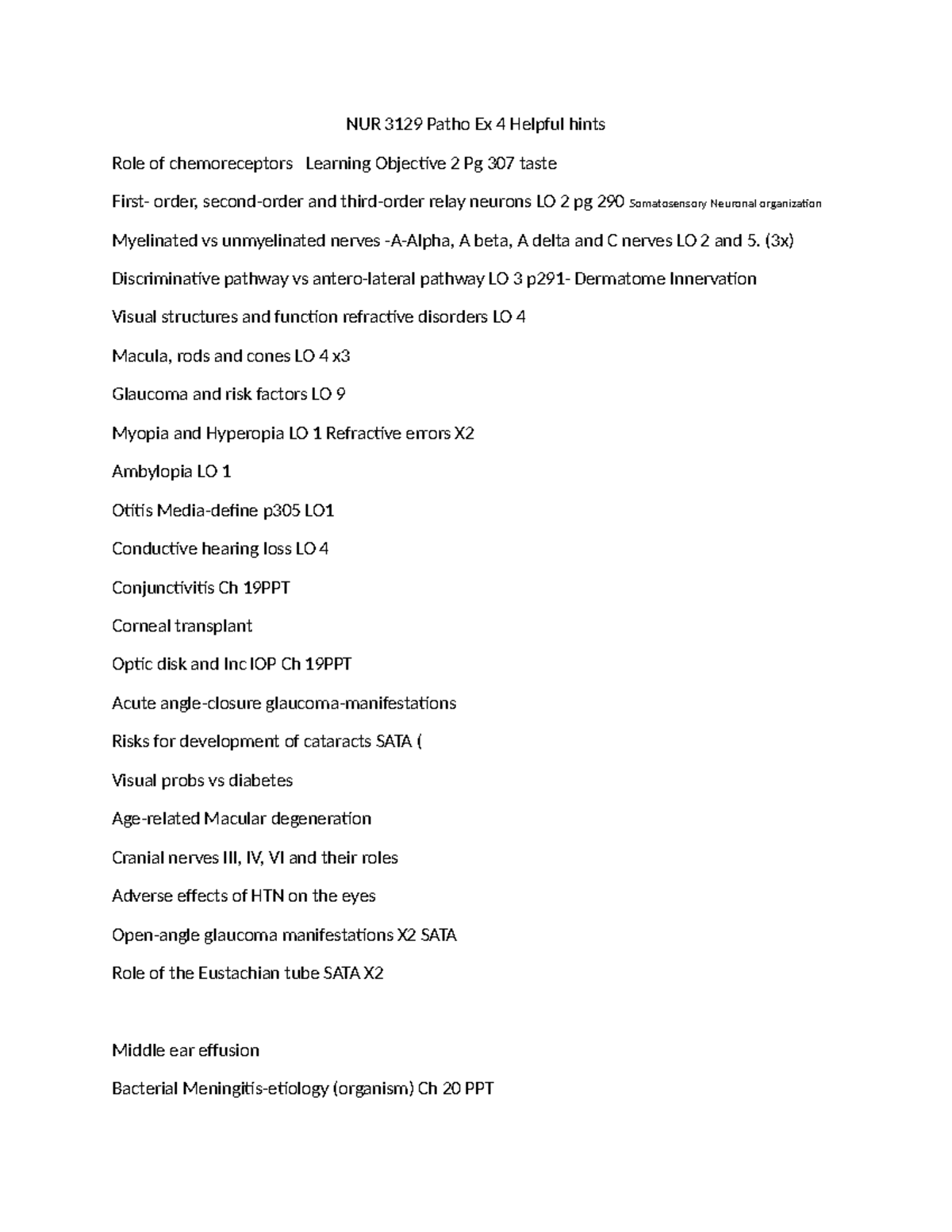 NUR 3129 Patho Exam 4 Study Guide: Key Concepts & Tips - Studocu