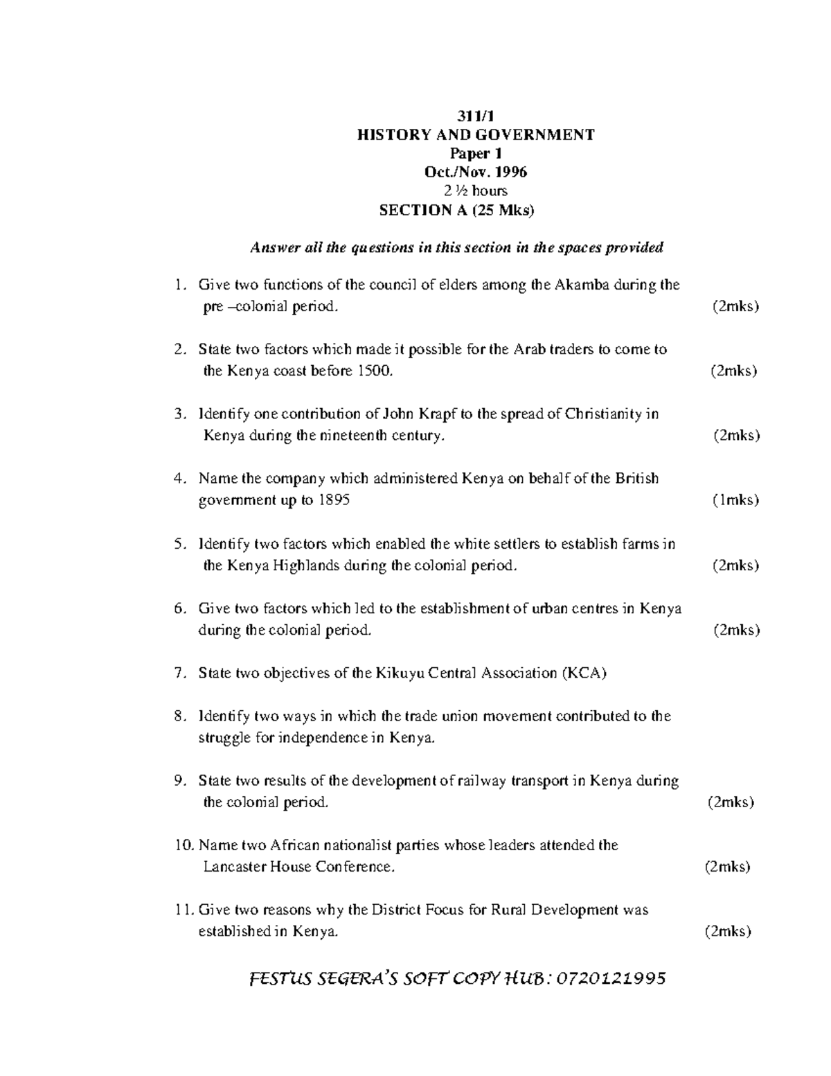 HISTORY AND GOVERNMENT Paper 1 Revision Notes (1996-2003) - Studocu