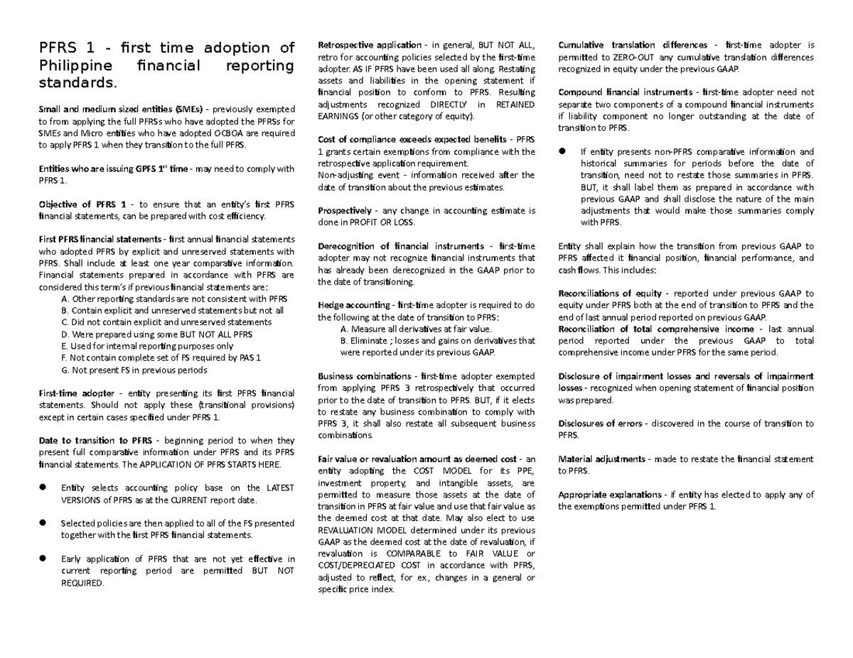 PFRS 1, 2, 3 - Key Concepts from Zeus Millan's Financial Reporting ...