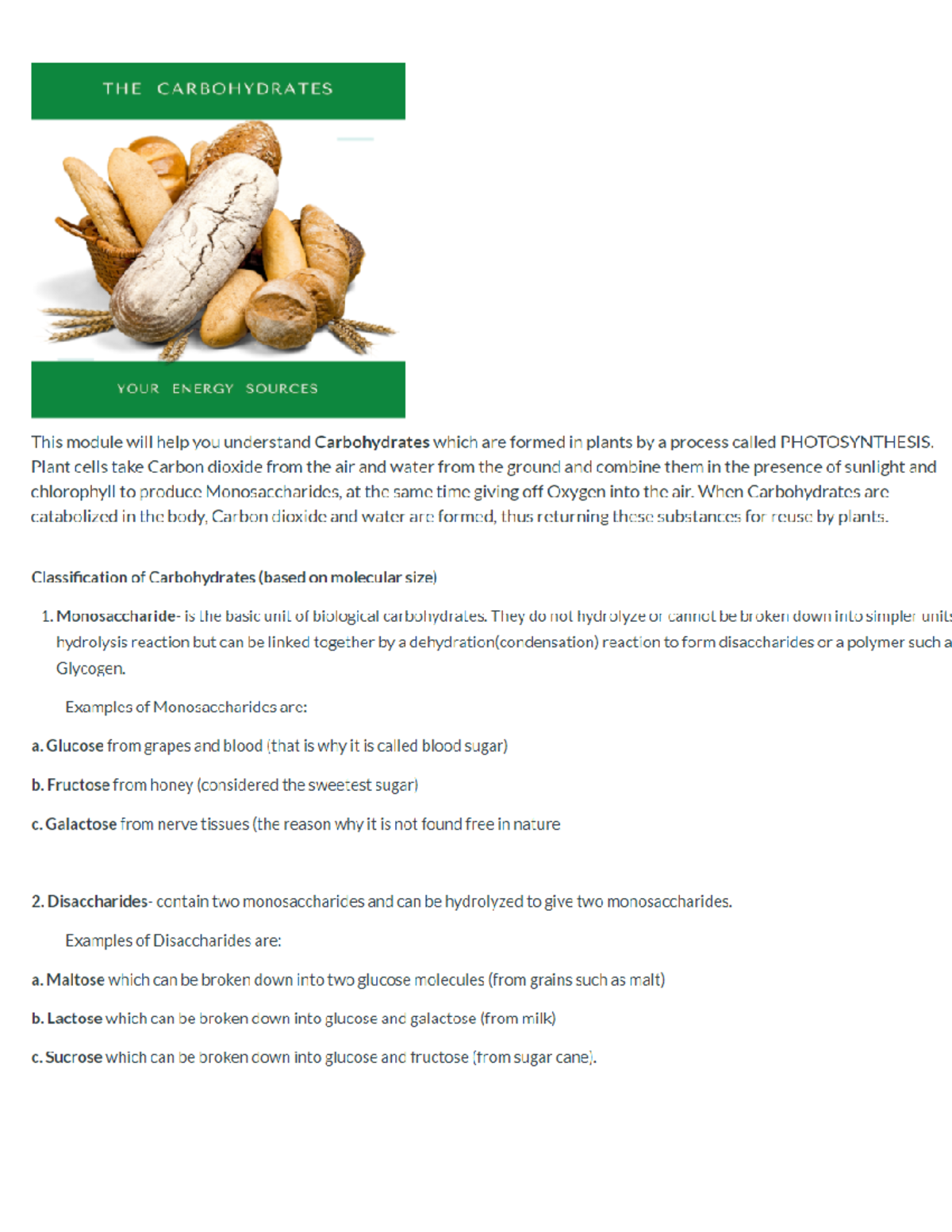 BioChemistry - Comprehensive Notes on Carbohydrate Structures - Studocu