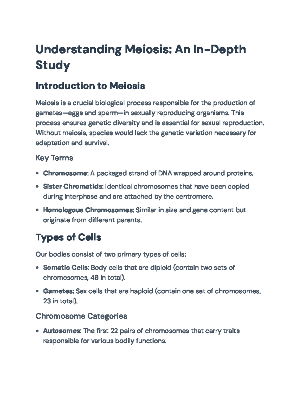 Meiosis Overview and Biological Significance: Key Stages Explained ...