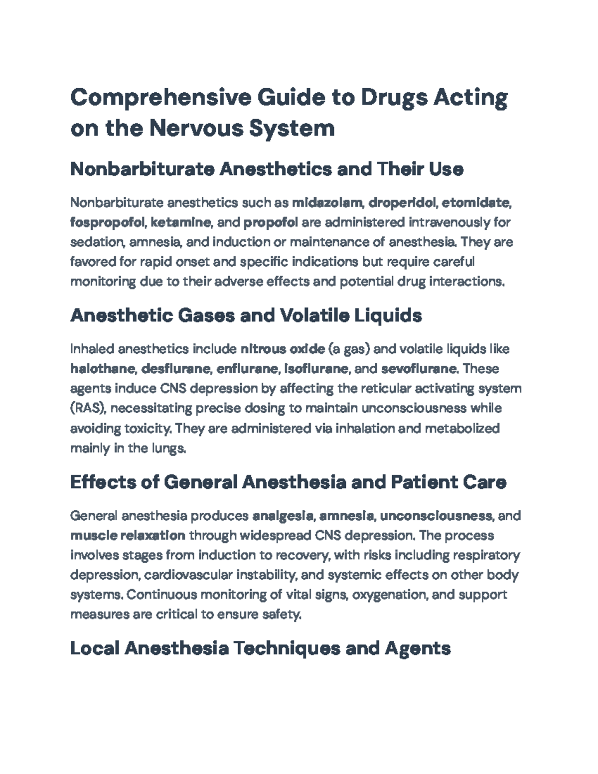 Comprehensive Overview of Drugs Acting on the Nervous System (NRS 101 ...
