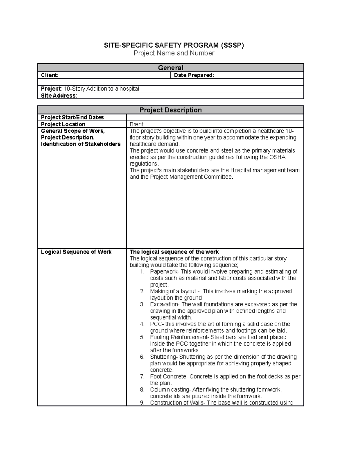 Unit VII SSSP - Site-Specific Safety Program Overview and Notes - Studocu