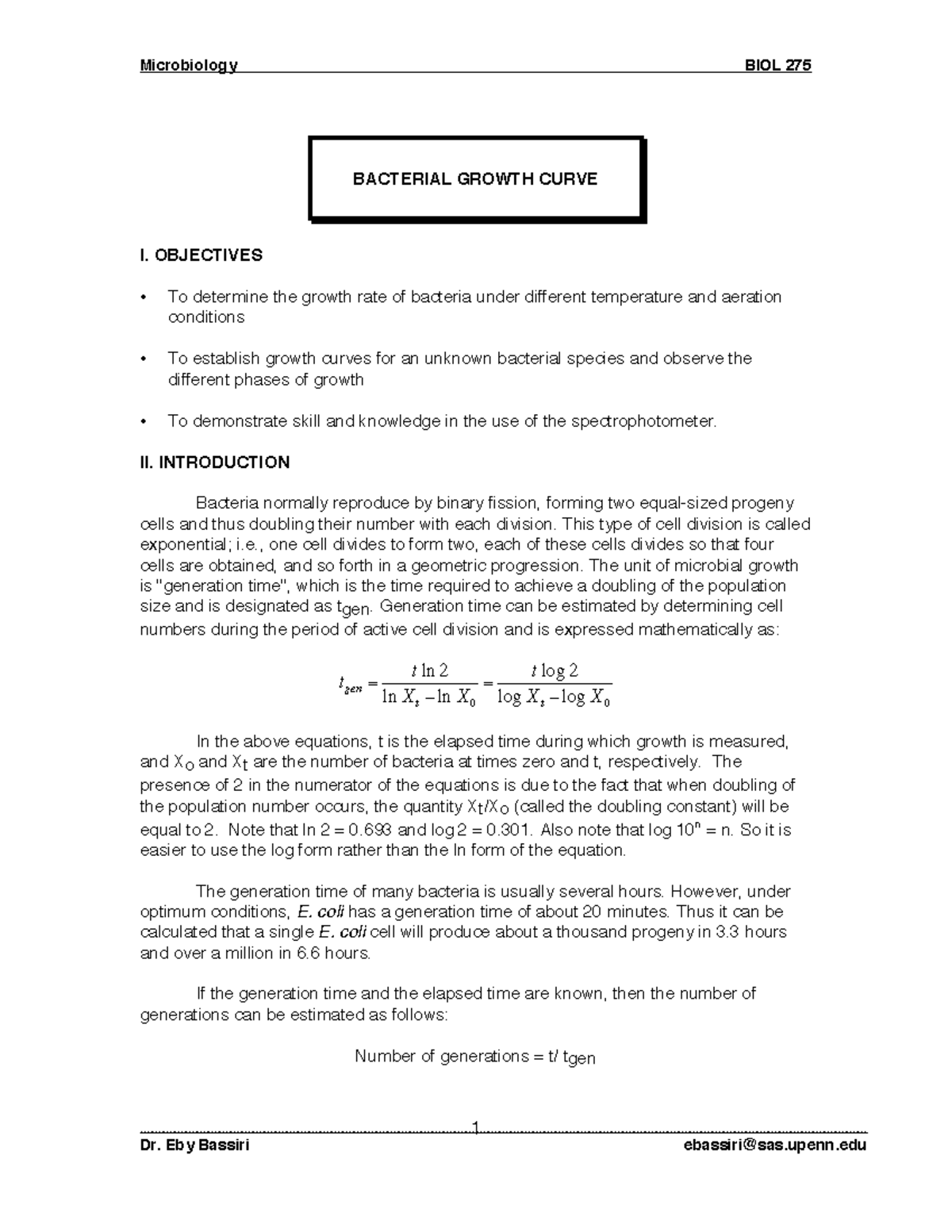 Bacterial Growth Curve Practical: Analyzing Growth Conditions - Studocu