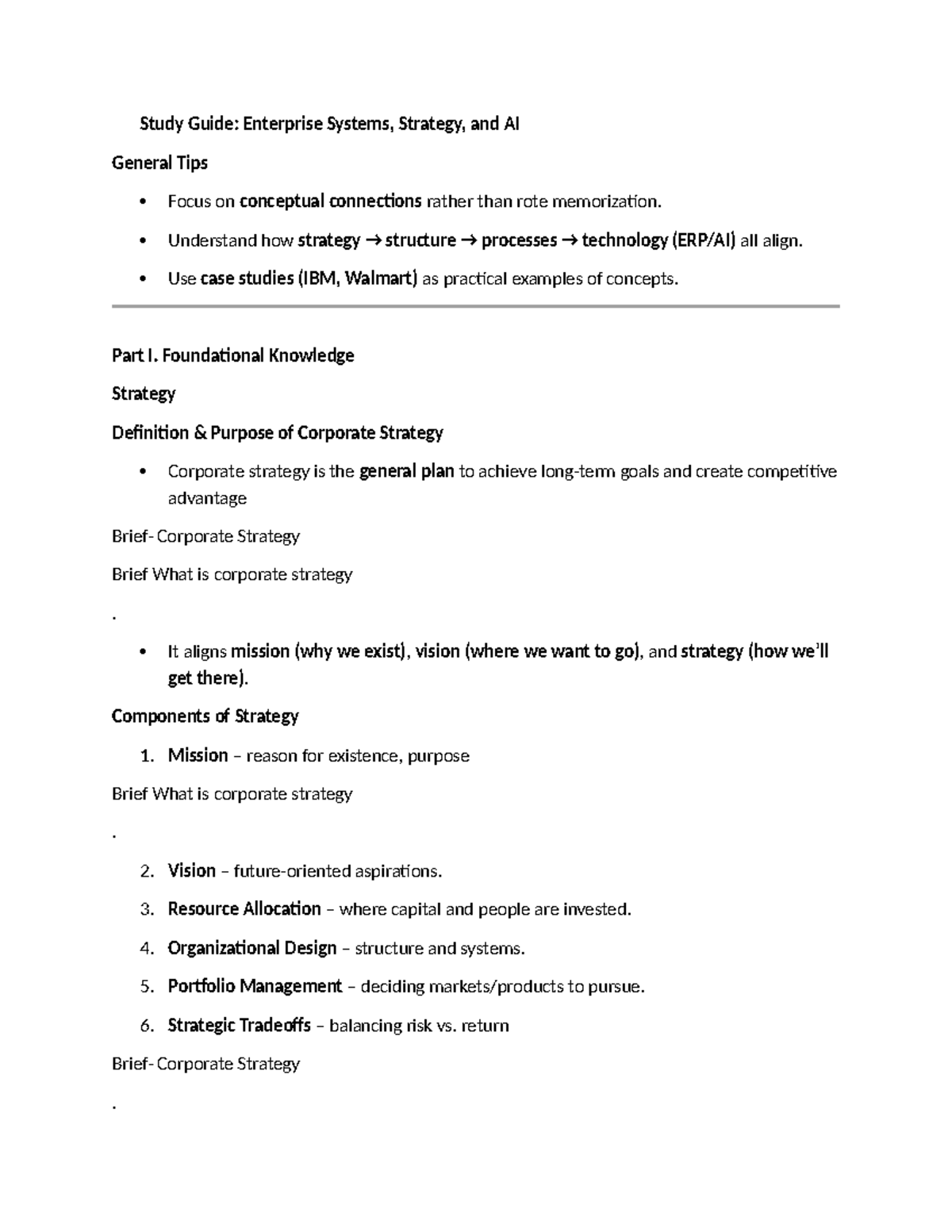 Study Guide: Enterprise Systems & Strategy (L02) Overview - Studocu