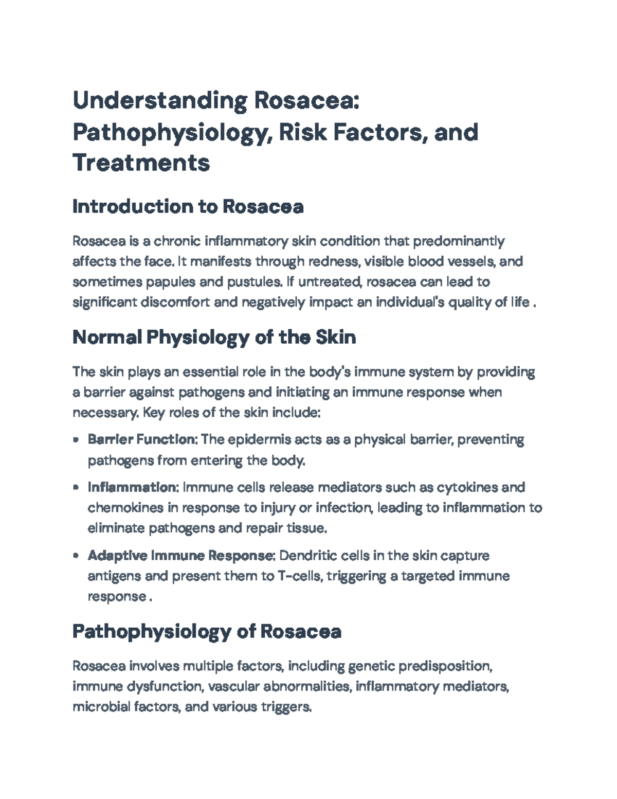 Understanding Rosacea: Pathophysiology, Risk Factors, and Treatments ...