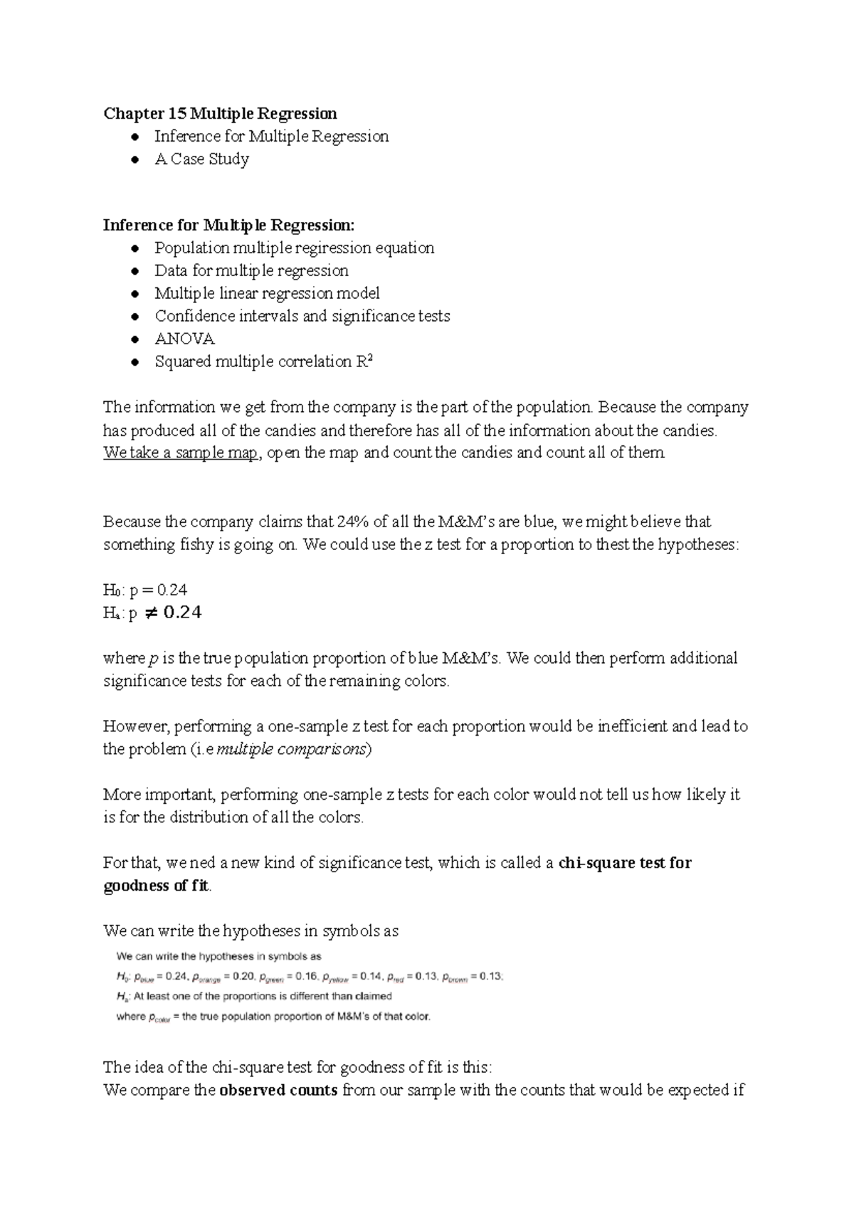 Chapter 15 Multiple Regression - Chapter 15 Multiple Regression Inference for Multiple ...