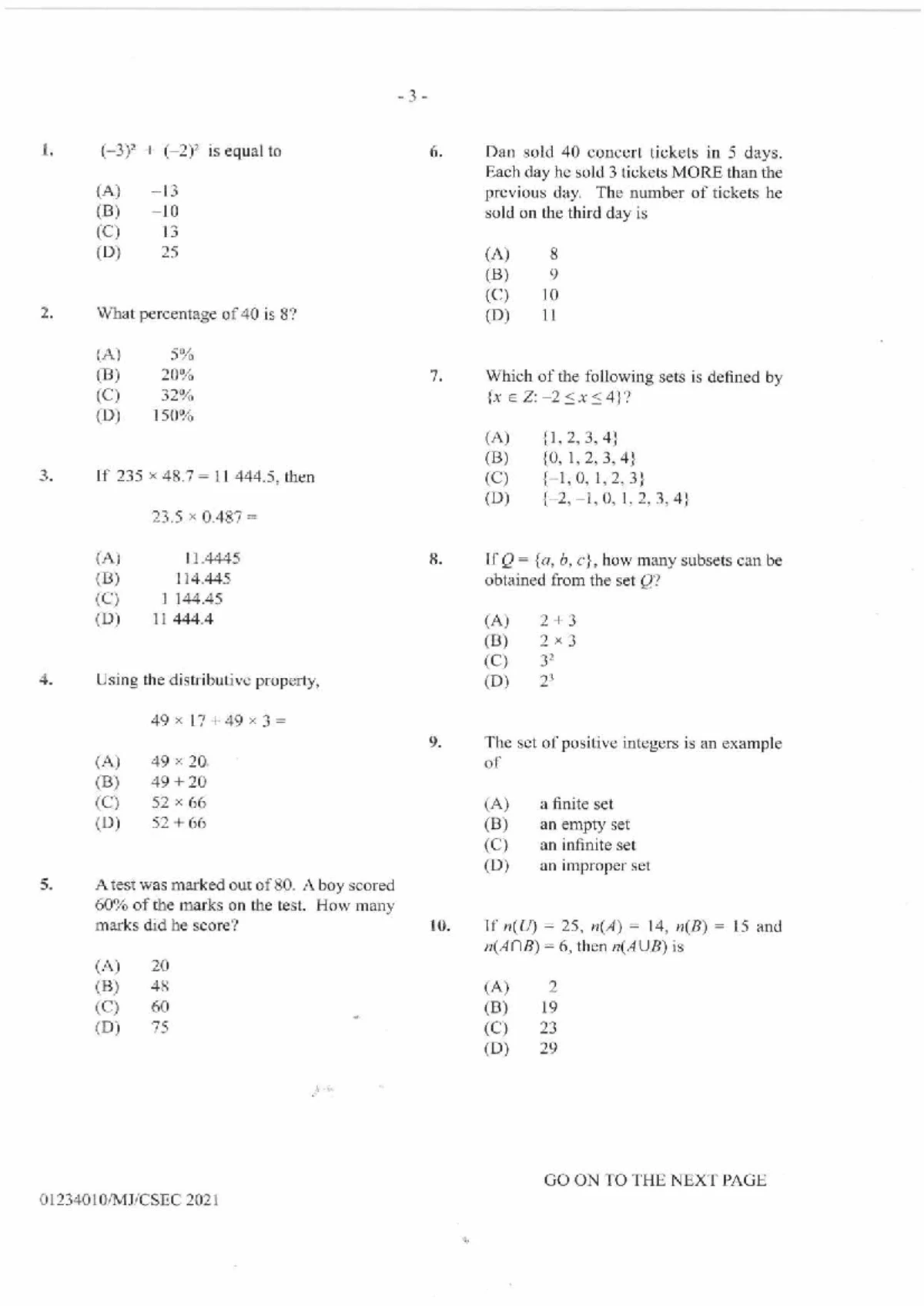 CSEC MATH 2024 Final Exam Paper 1 Practice Questions and Solutions ...