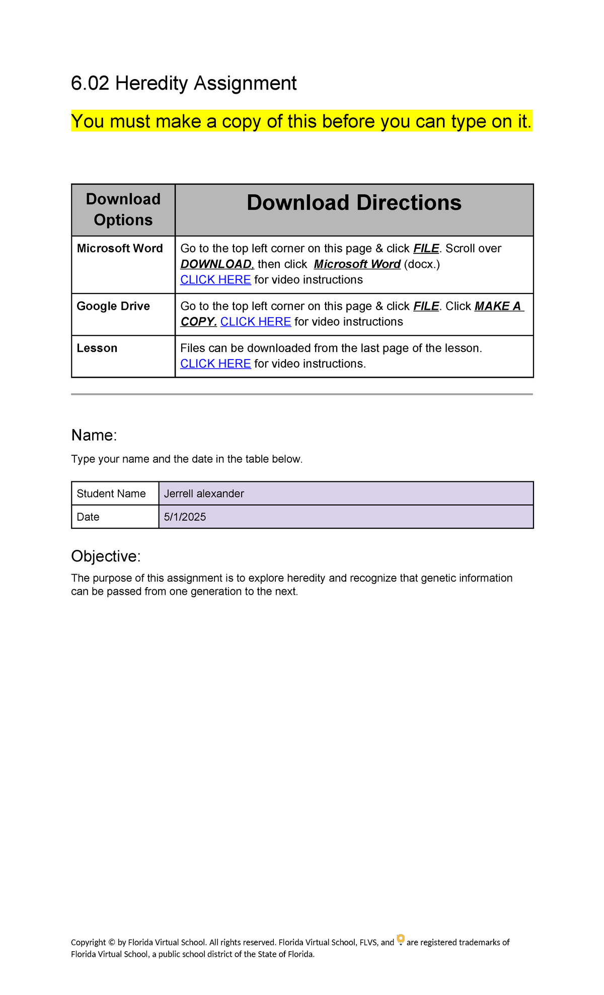 6.02 Heredity Assignment - Exploring Genetic Traits and Alleles - Studocu