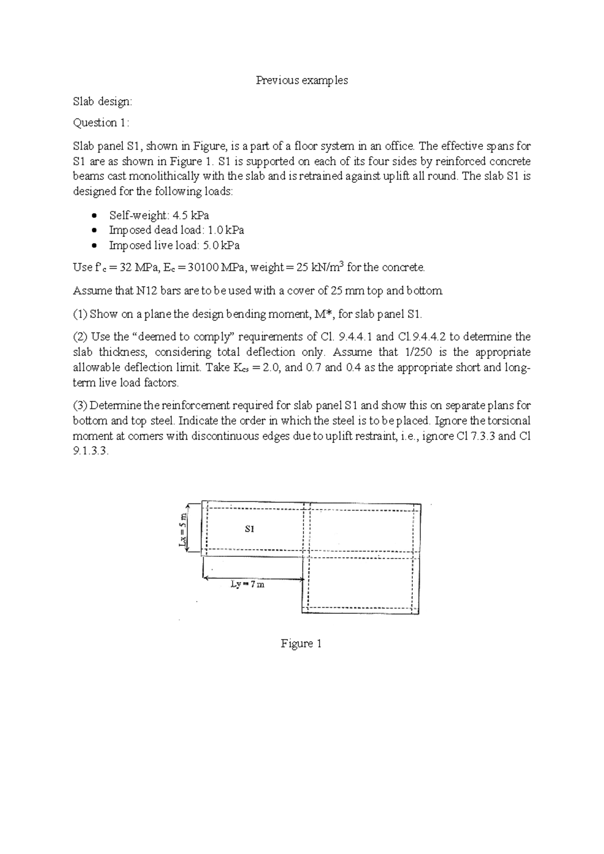 Slab Design Examples & Solutions for Civil Engineering Course CE123 - Studocu