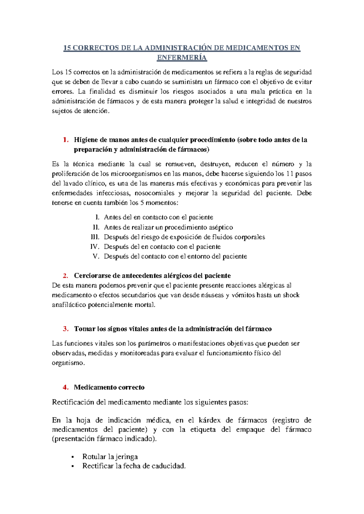 15 Correctos en la Administración de Medicamentos en Enfermería ...