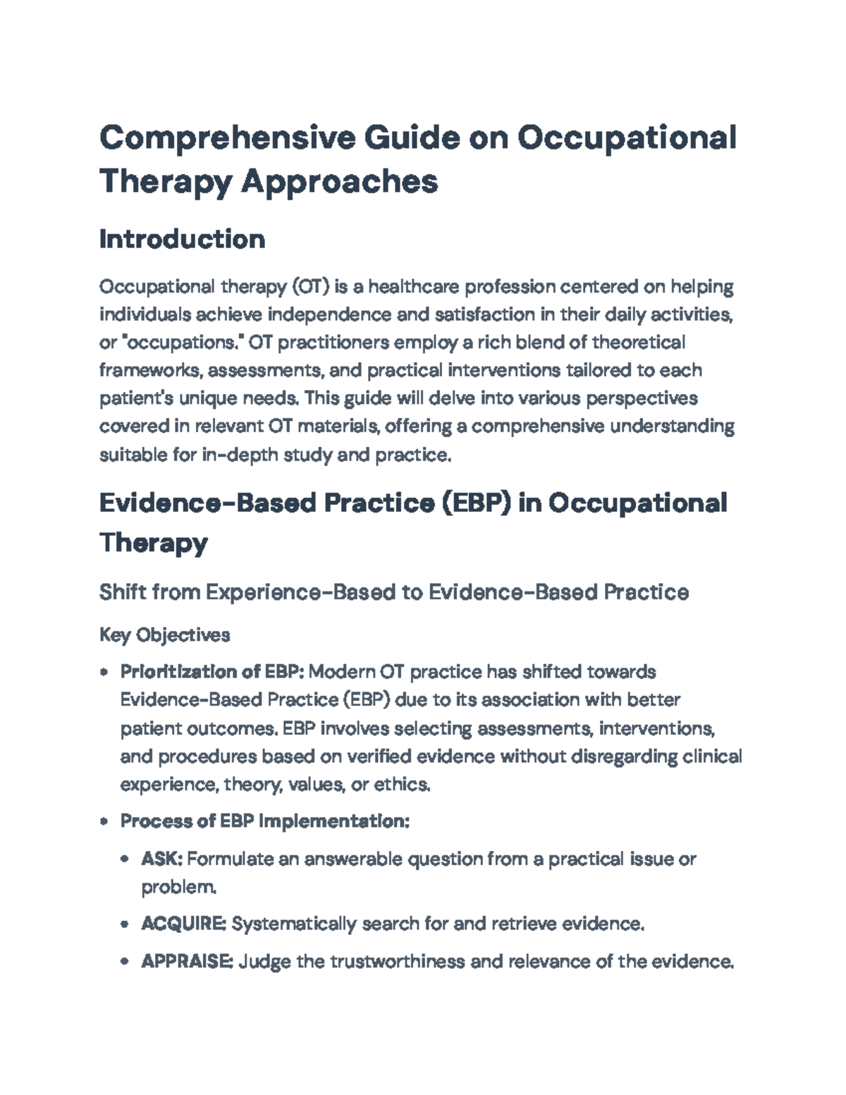 Evidence-Based Practices in Occupational Therapy: A Comprehensive Guide ...