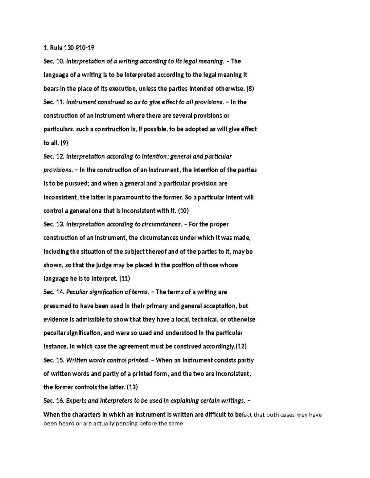 Evid 62 - Comprehensive Overview of Rule 130 and Judicial Admissions ...