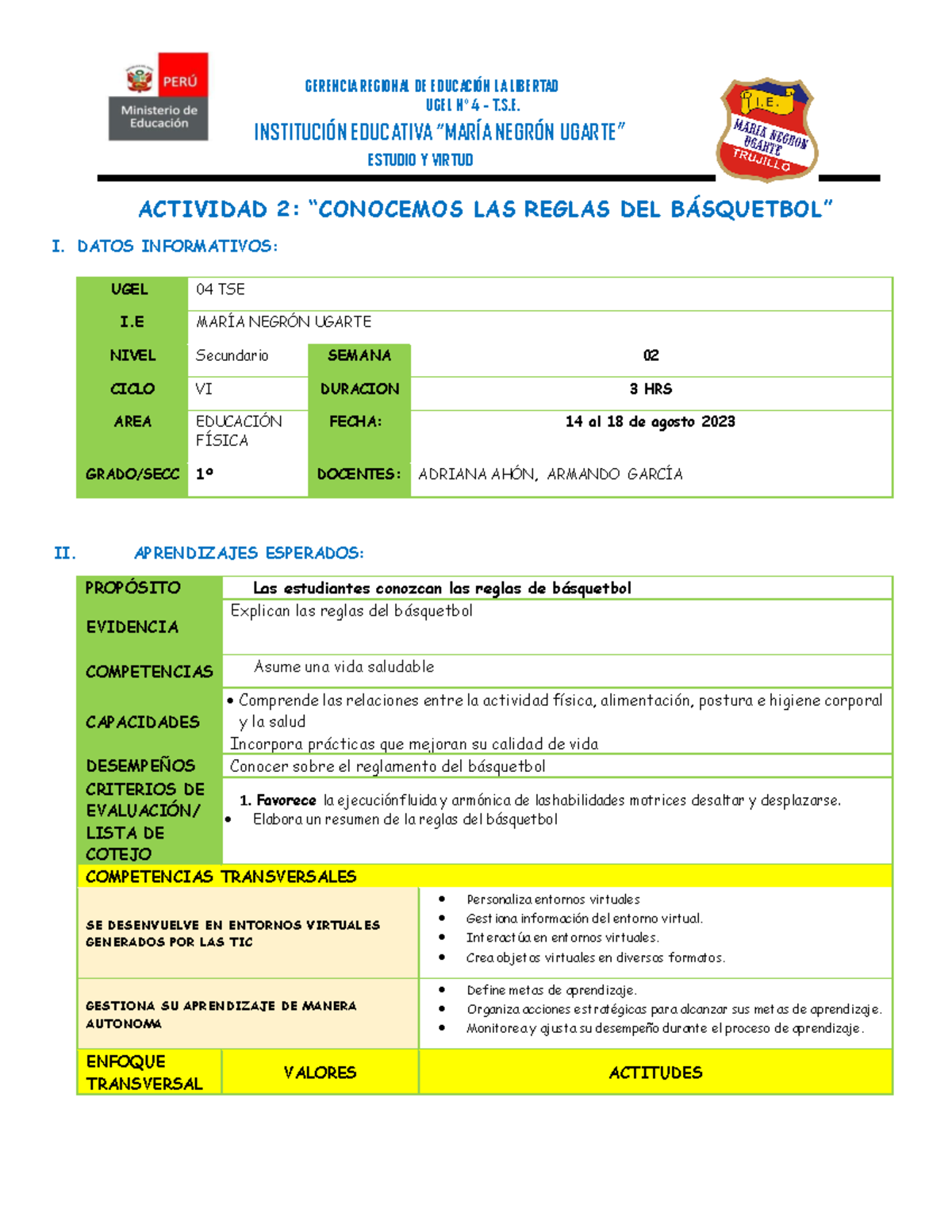 2da Actividad III Bimestre Adriana - GERENCIA REGIONAL DE EDUCACI”N LA ...