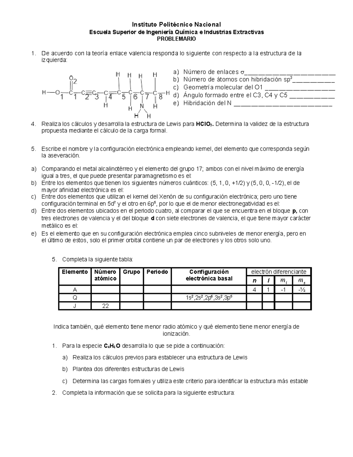 Guía del Tercer Parcial de Química e Industrias Extractivas (ESIQIE) - Studocu
