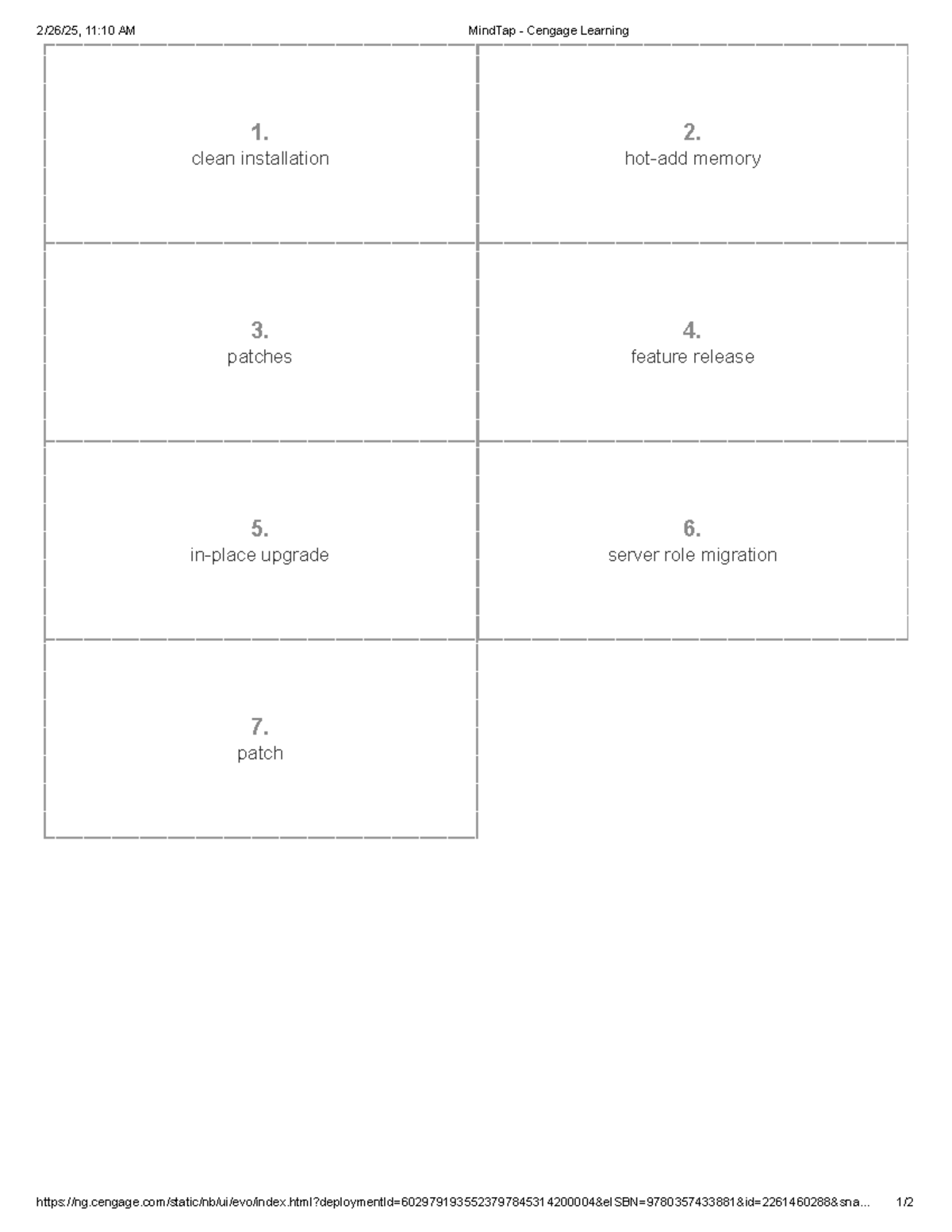 M5 Flashcards OS - Operating Systems - 1. clean installation 2. hot-add ...