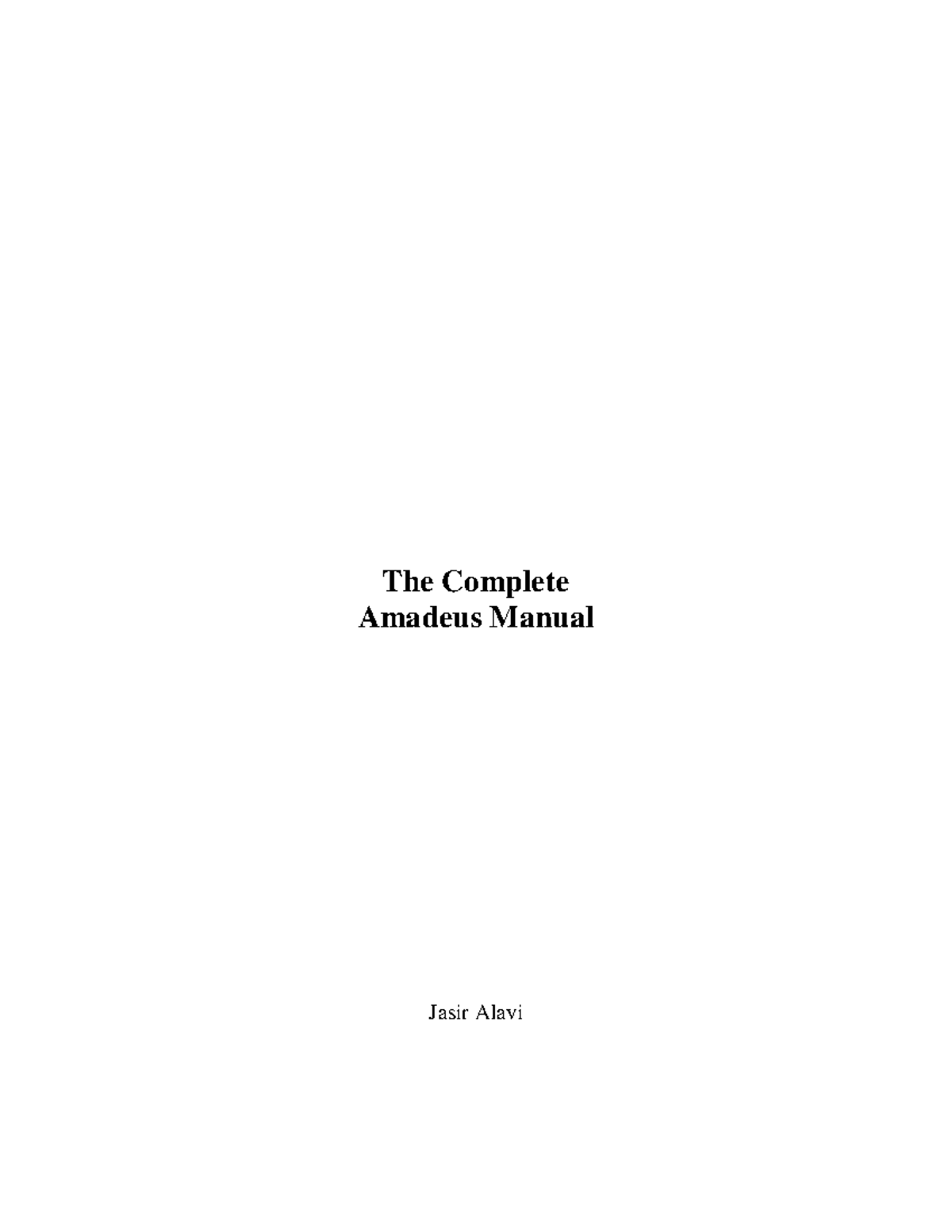 Amadeus Guide - The Complete Amadeus Manual Jasir Alavi Sign In/ Sign ...