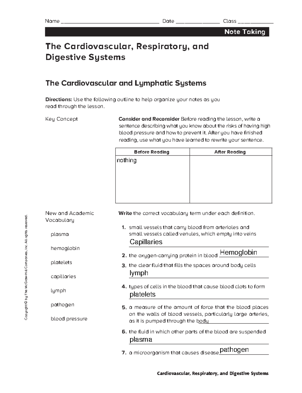 BIO101 Lecture Notes: Cardiovascular, Respiratory & Digestive Systems ...