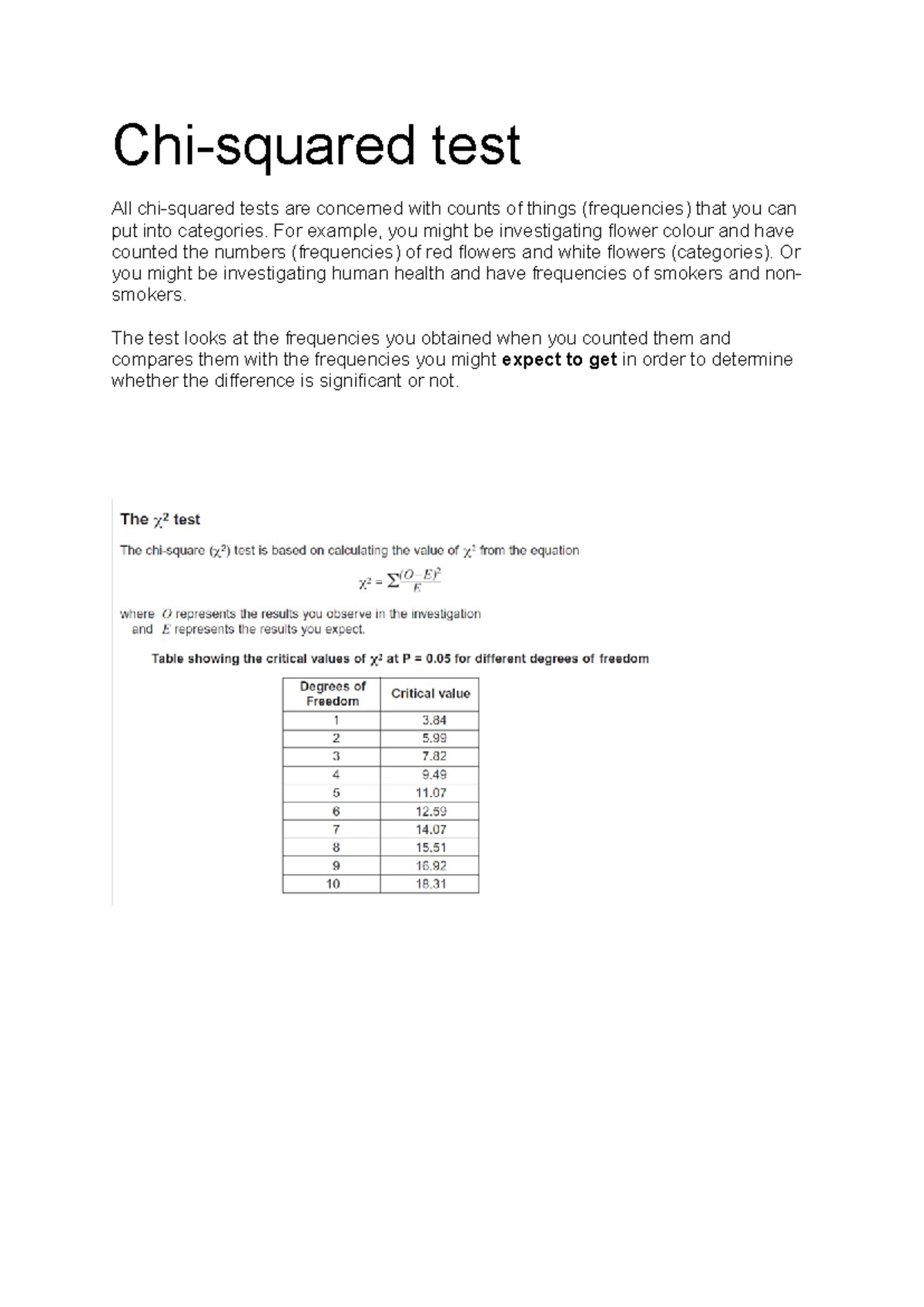 998 Y13 BTEC Science: Chi-Squared Test Examples and Interpretation ...