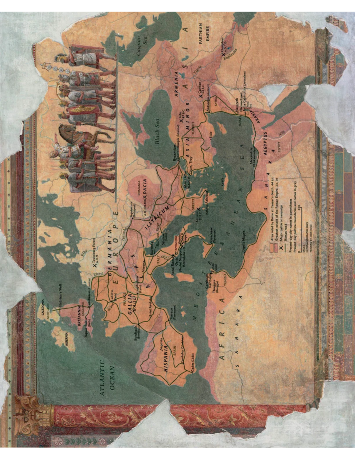 Roman-map - Review - CALEDONIA SCOTLAND Wall HIBERNIA BRITANNIA ENGLAND ...