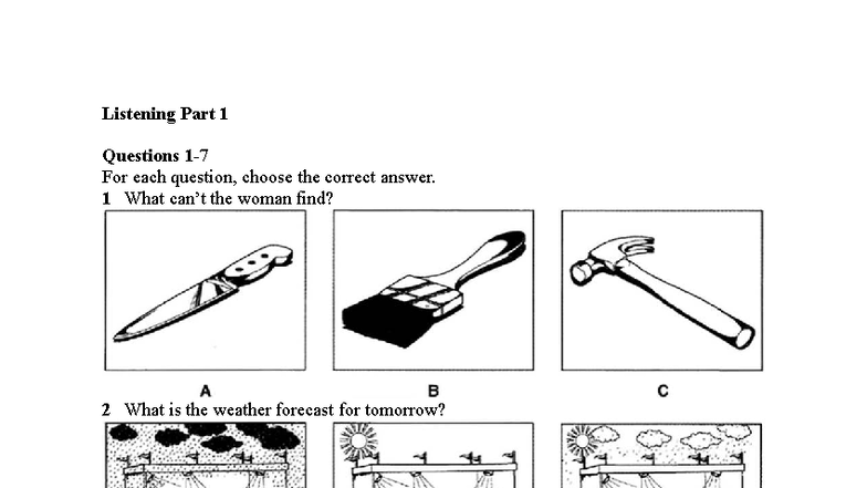 Listening Part 1 & 2 Questions - Listening Skills Practice - Studocu