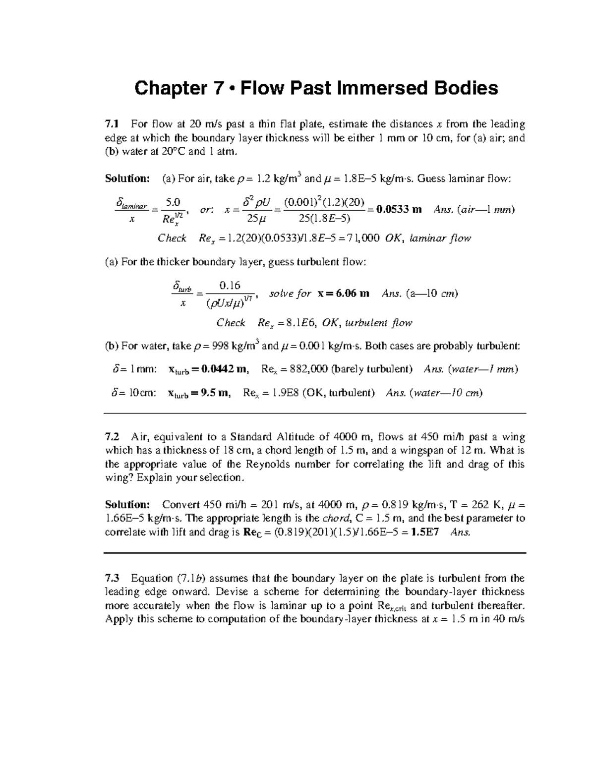 Fluid Mechanics 5e Ch07: Analyzing Flow Past Immersed Bodies - Studocu