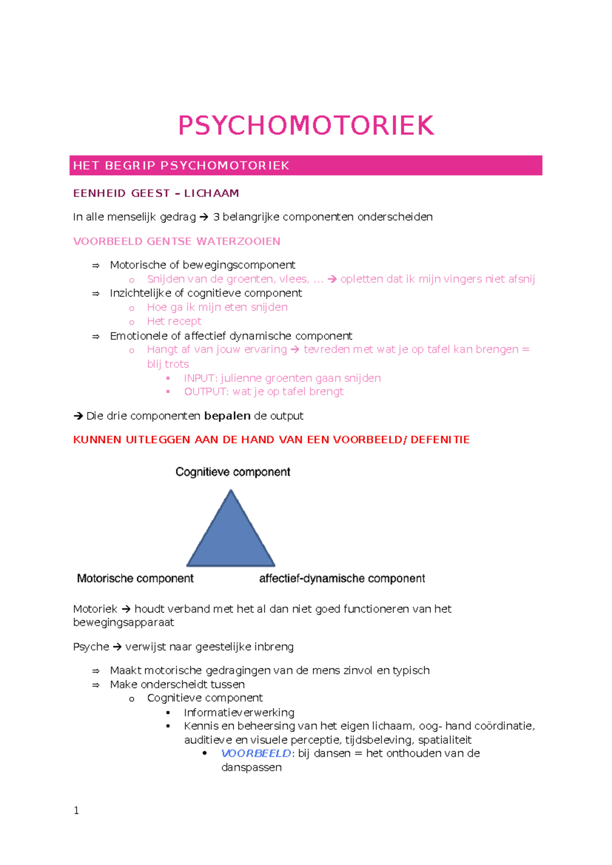 Psychomotoriek: Begrip en Ontwikkeling van Kinderen - Studocu