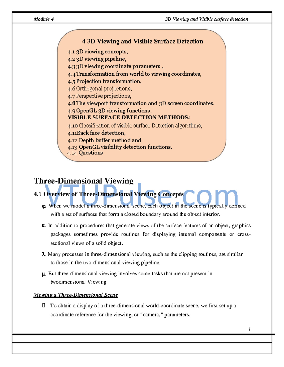 CG Module-4 - cg notes 4th sem - VTUPulse 4 3D Viewing and Visible ...
