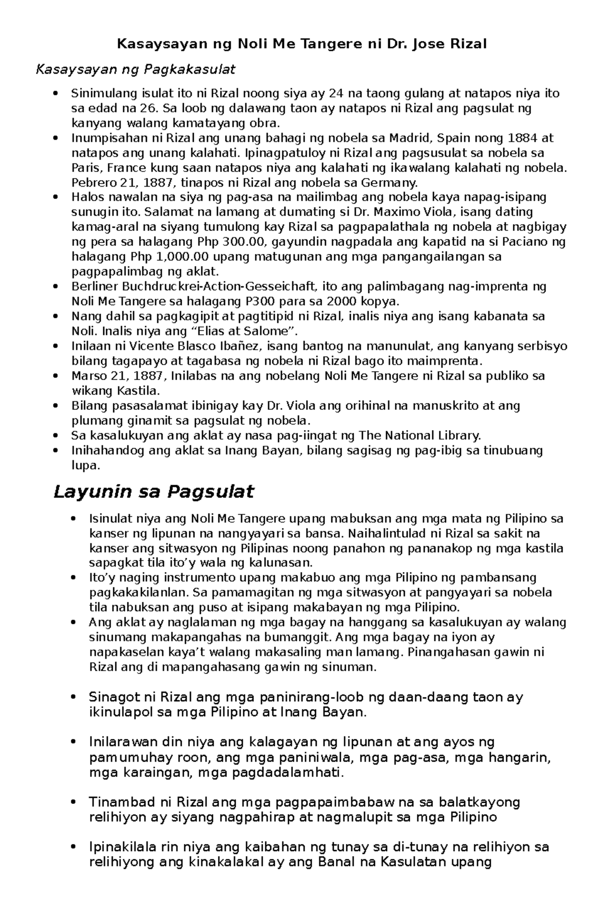 Kasaysayan ng Noli Me Tangere ni Dr. Jose Rizal: Pagsusuri at Konteksto ...