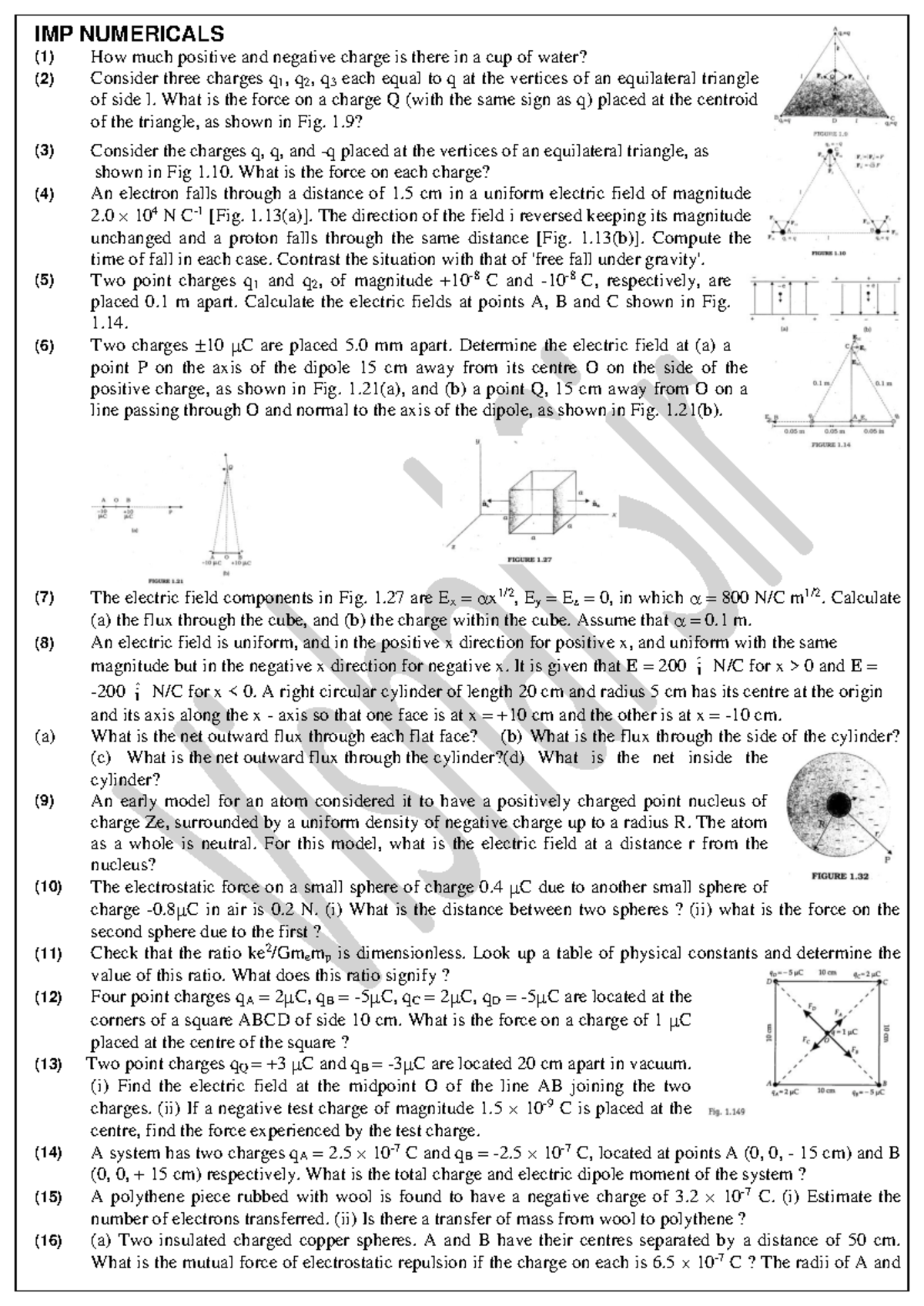 1-8 Numericals (1) - Physics Course Code: PHYS101 - Studocu