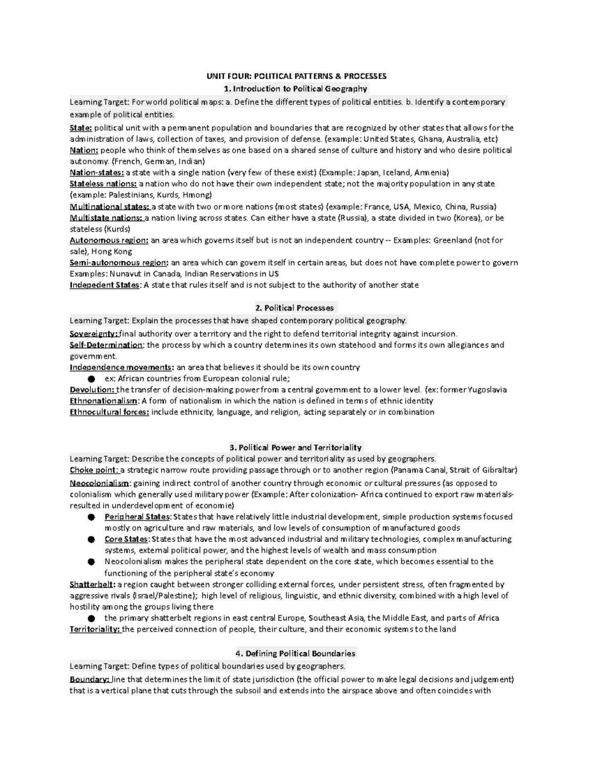 APHUG Unit 5 Study Guide - UNIT FIVE: AGRICULTURE & RURAL LAND-USE ...