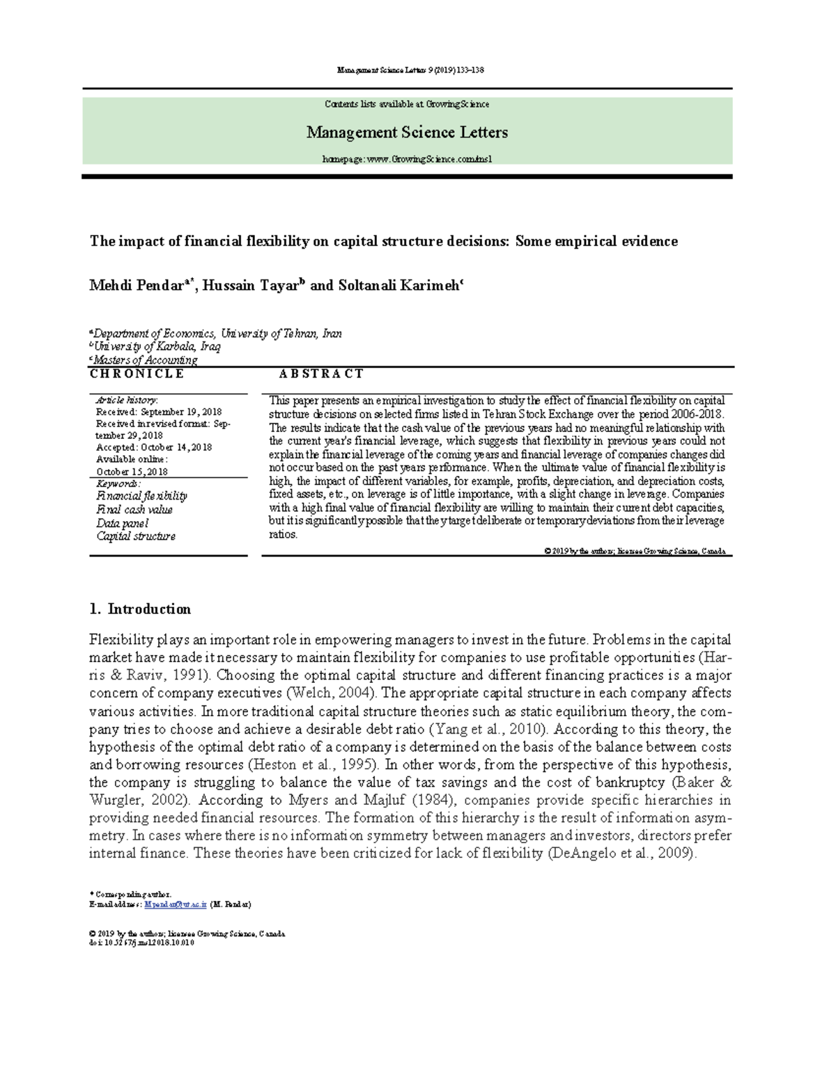 The Impact of Financial Flexibility on Capital Structure Decisions ...