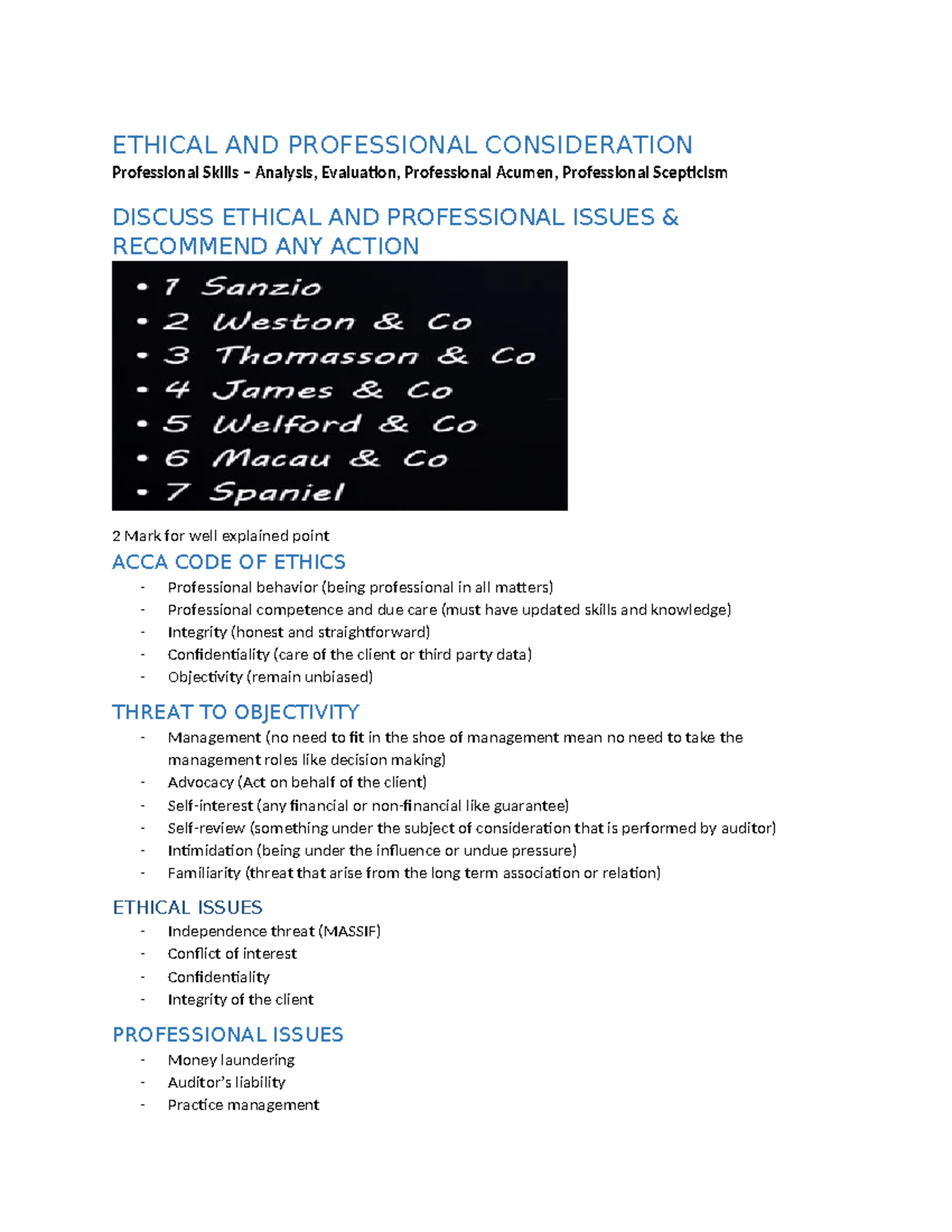 Ethical & Professional Issues in ACCA Practice: Key Considerations ...