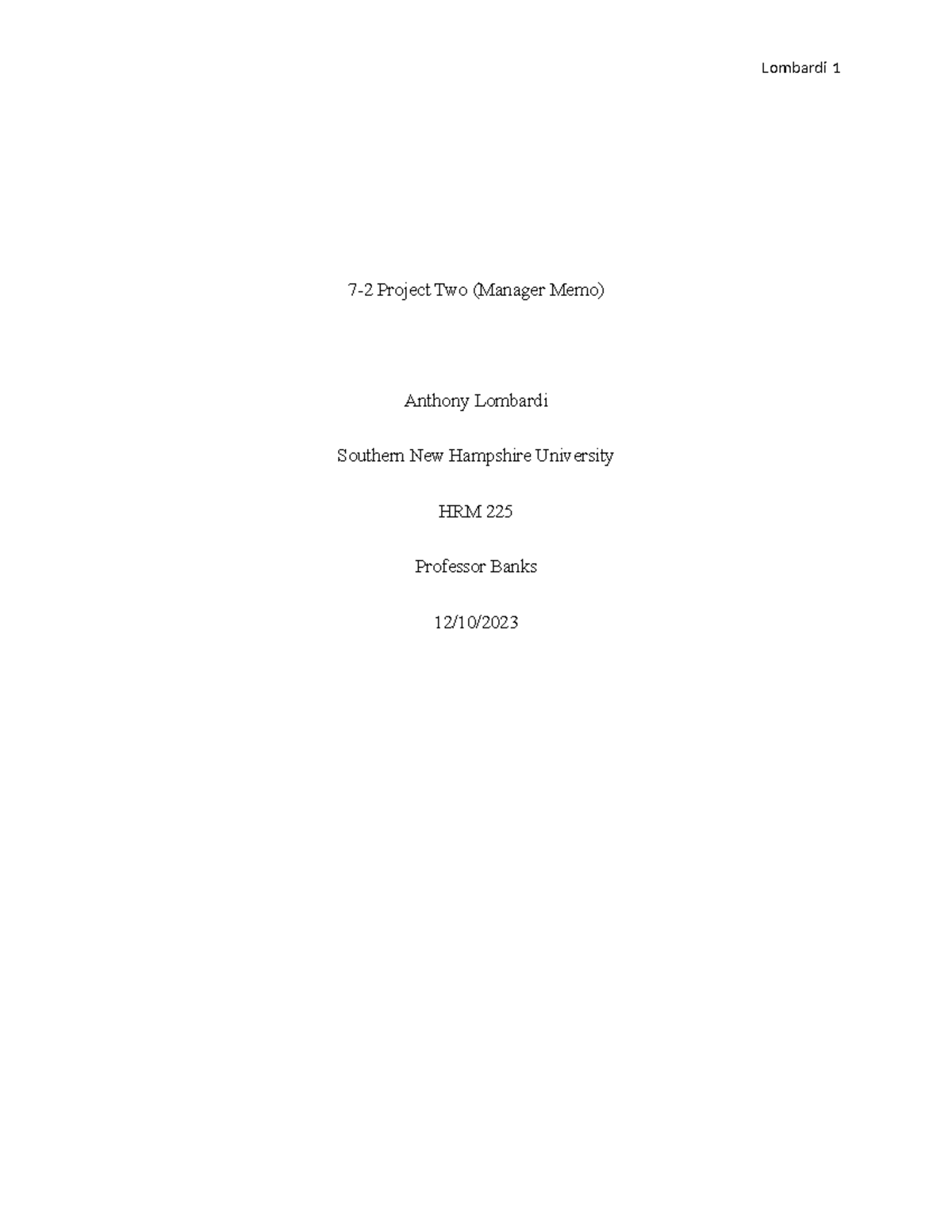 HRM 225: Memo on Handbook Analysis and Risk Assessment - Studocu