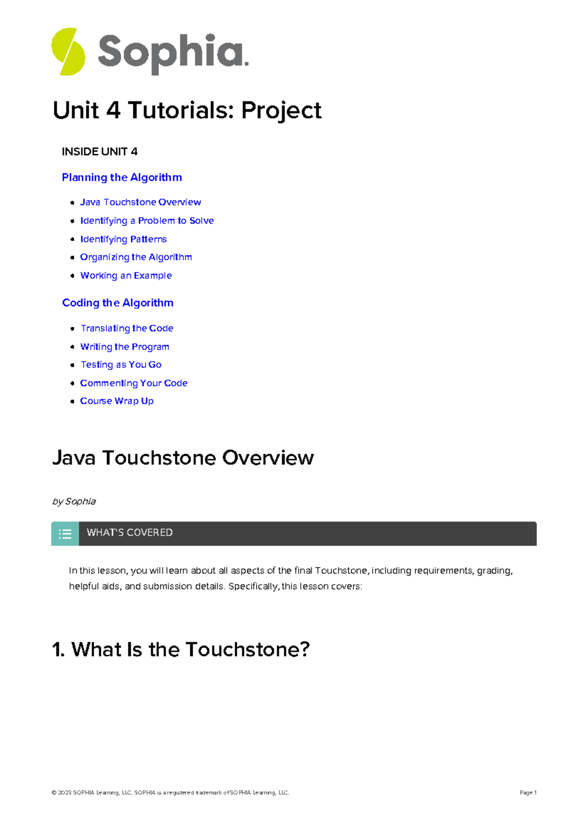 Java Programming I Unit 4 Tutorials Project Unit 4 Tutorials Project 5825