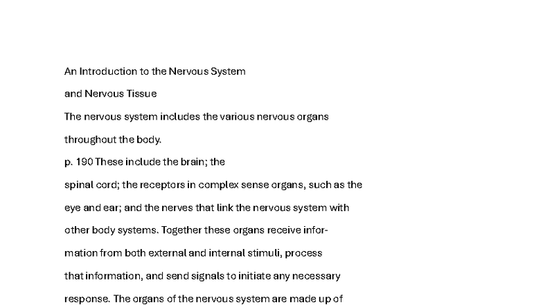 Nervous System Overview: Structure & Function (BIO 101) - Studeersnel