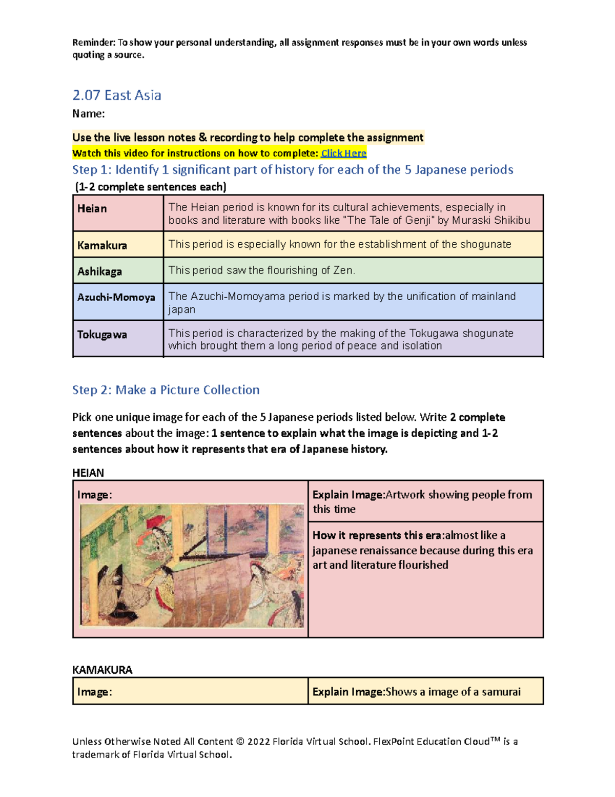 2.07 East Asia Assignment: Key Historical Periods of Japan - Studocu