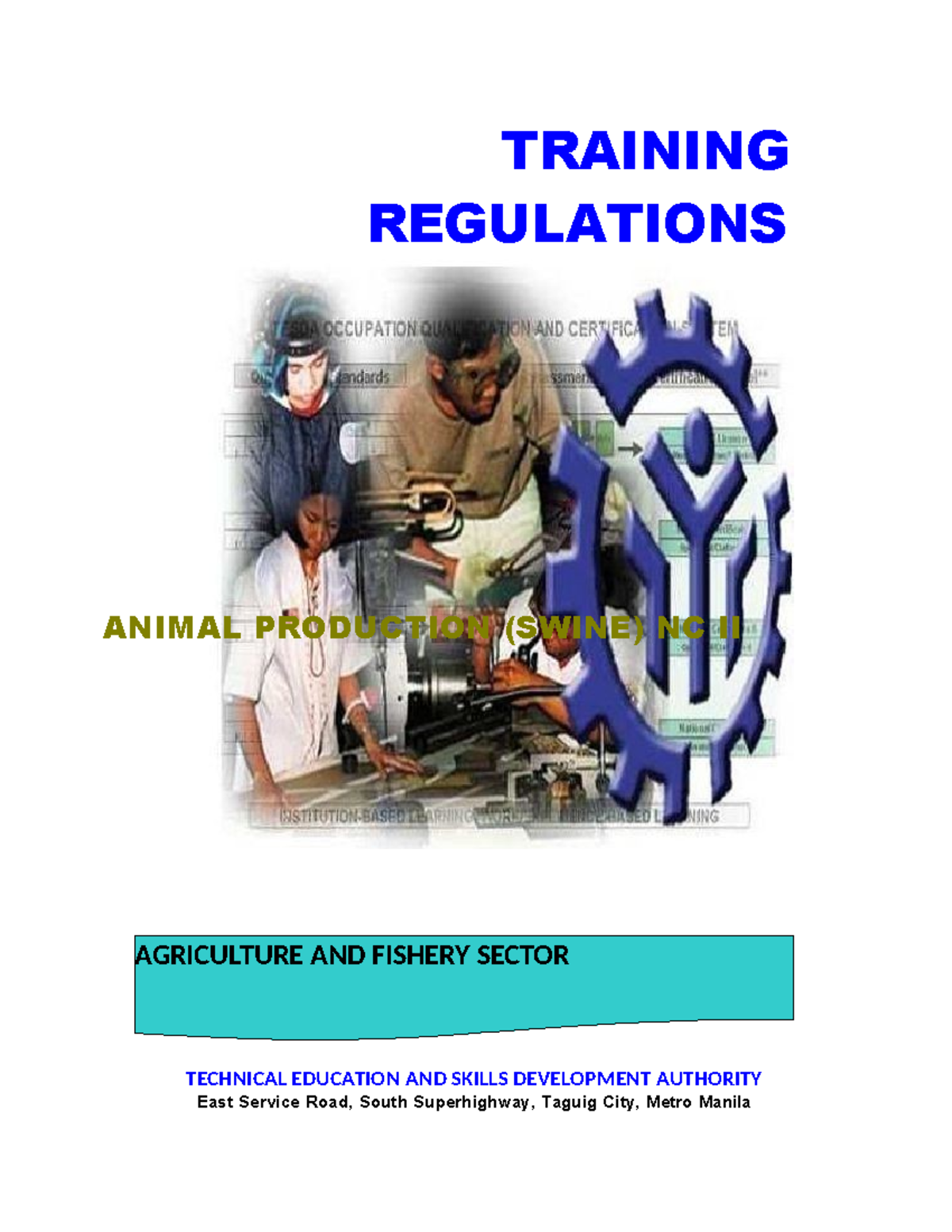 Animal Production (Swine) NC II Training Regulations Guide - Studocu