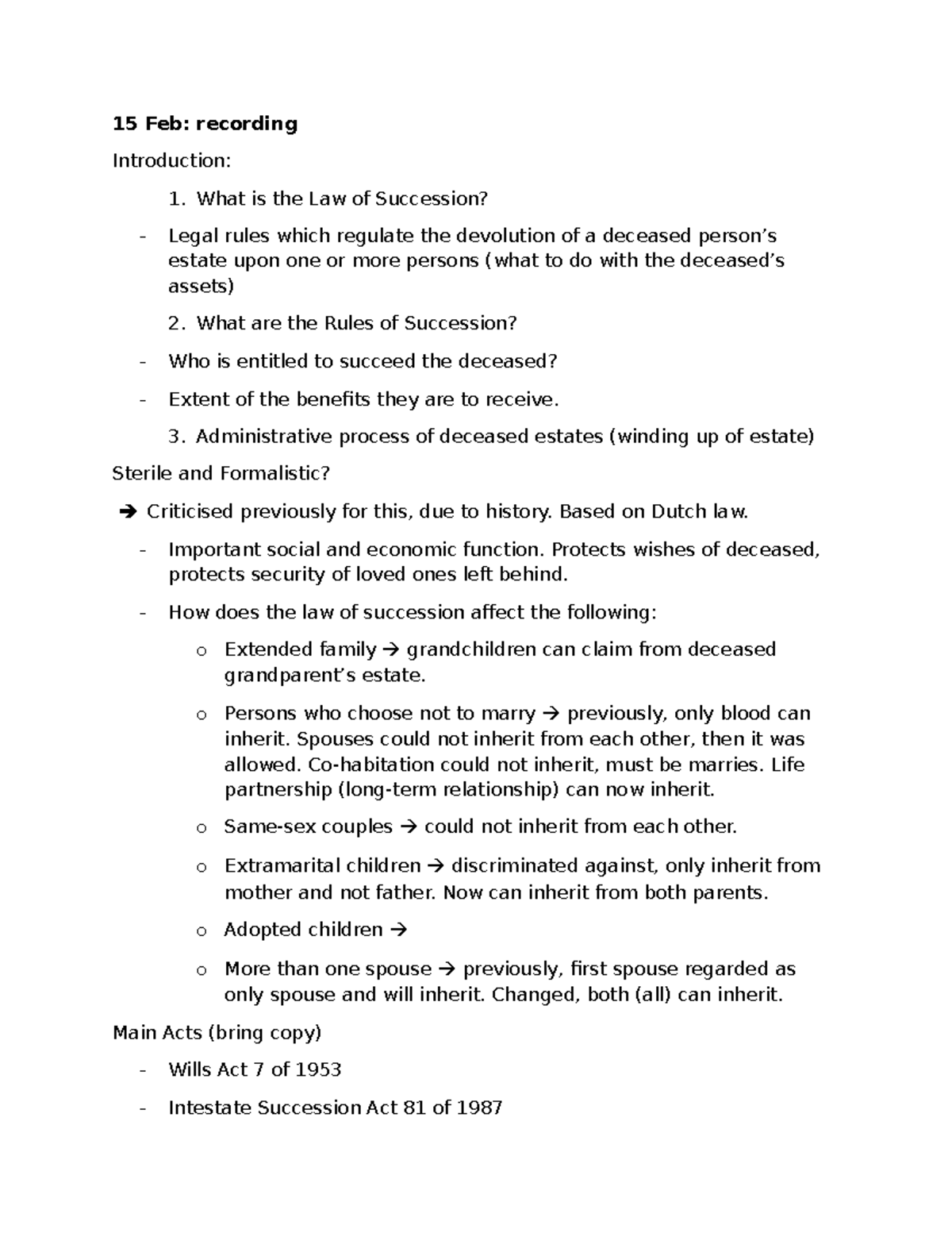 Succession 214: Lecture Notes on Law of Succession and Intestate ...