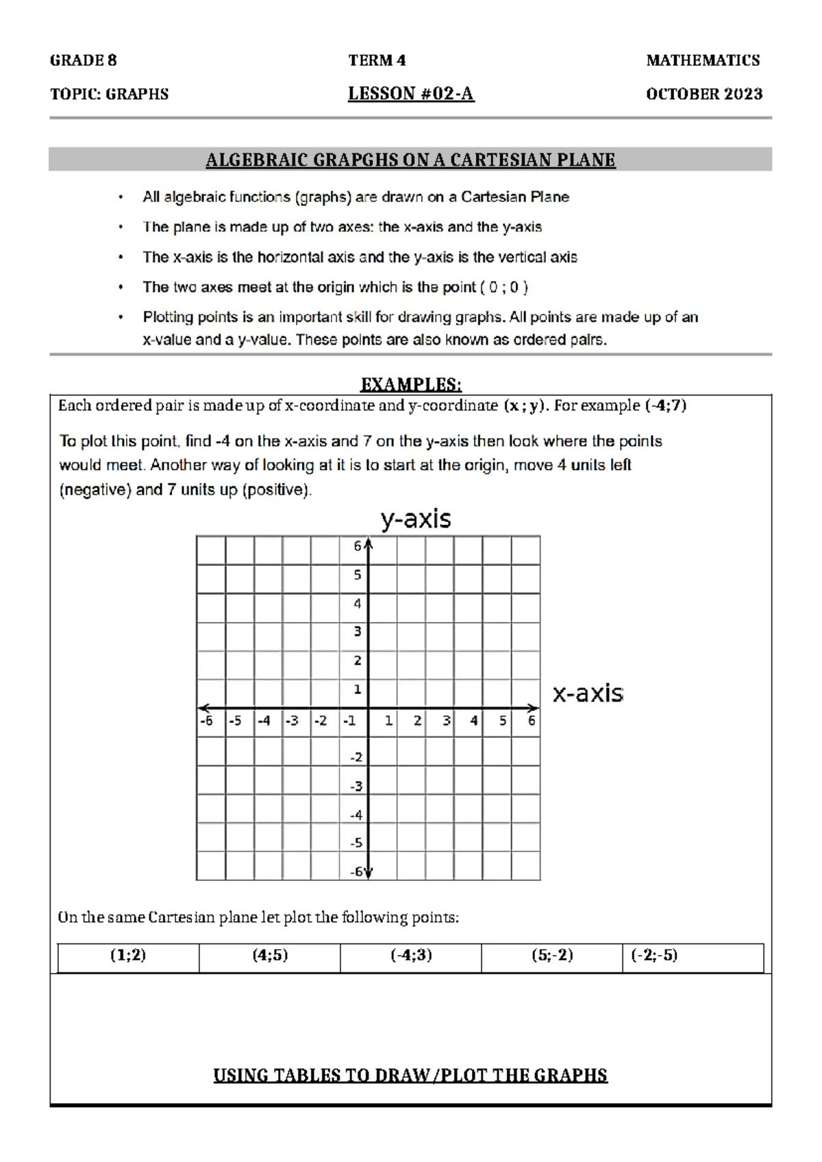 TERM 3 Mathematics Assignment for Grade 8 - 20 September 2023 - Studocu