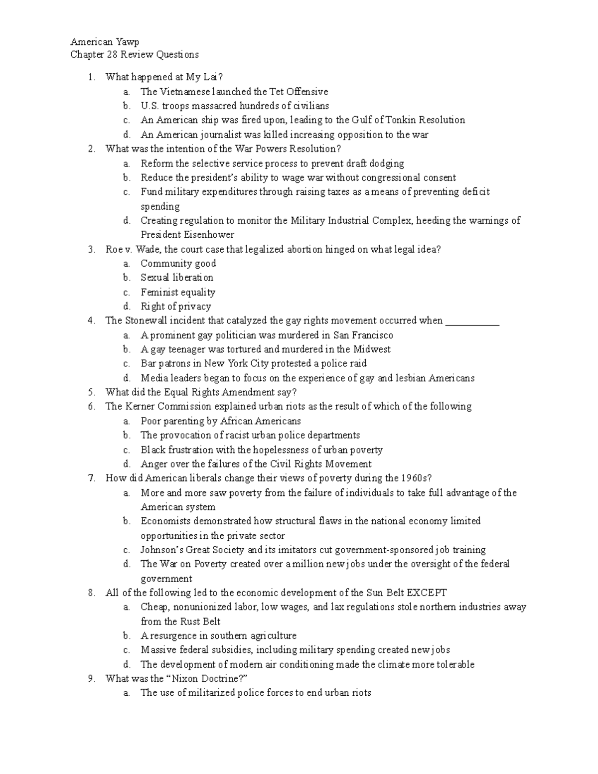 American Yawp Chapter 28 Review Questions and Key Events - Studocu