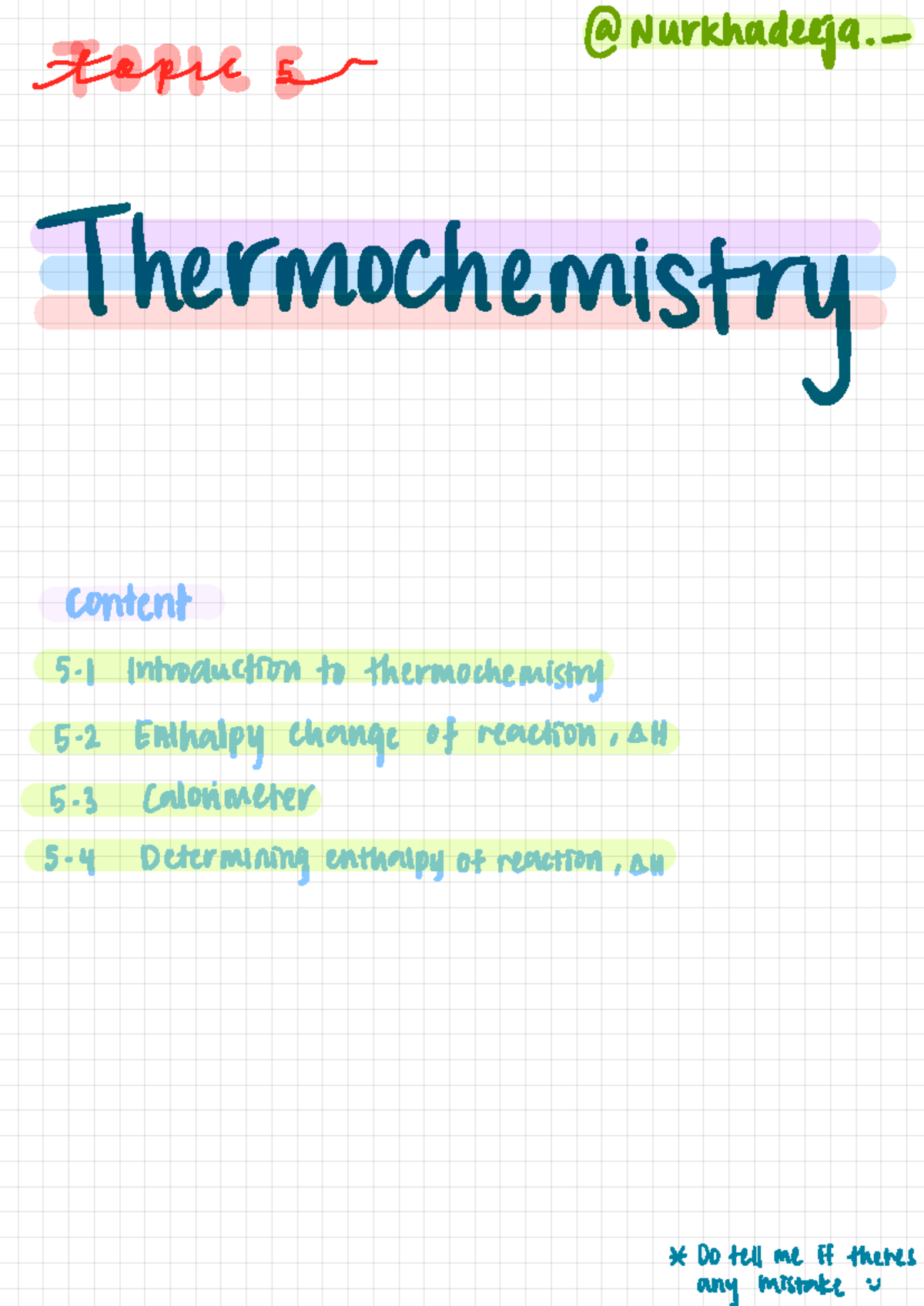 CHM092 C5 Thermochemistry: Enthalpy and Calorimetry Notes - Studocu