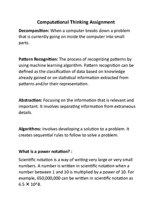Programming Assignment Exp 1 - UNIT 4 – PROGRAMMING ASSIGNMENT A A1 - COMPUTATIONAL THINKING ...
