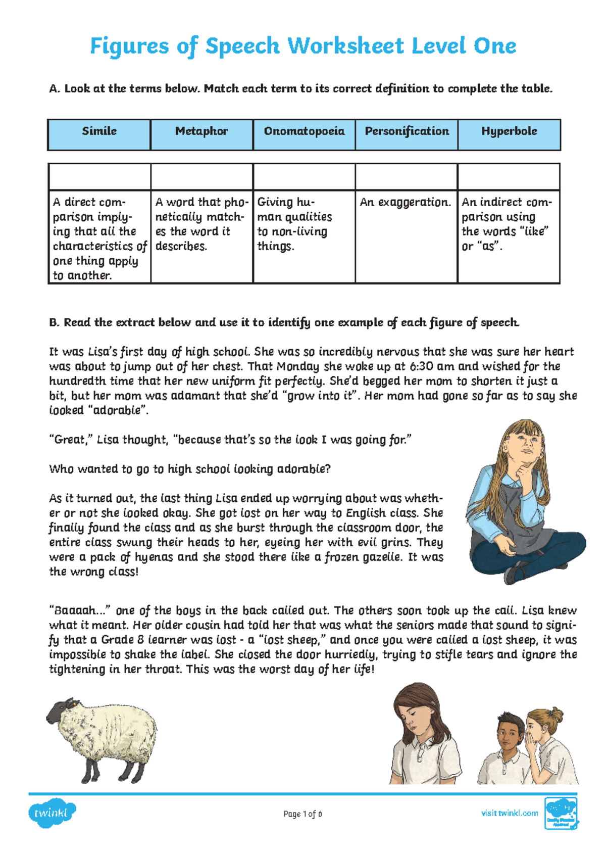 Figures of Speech Worksheet - Level 1 (Ver 1) - Studocu