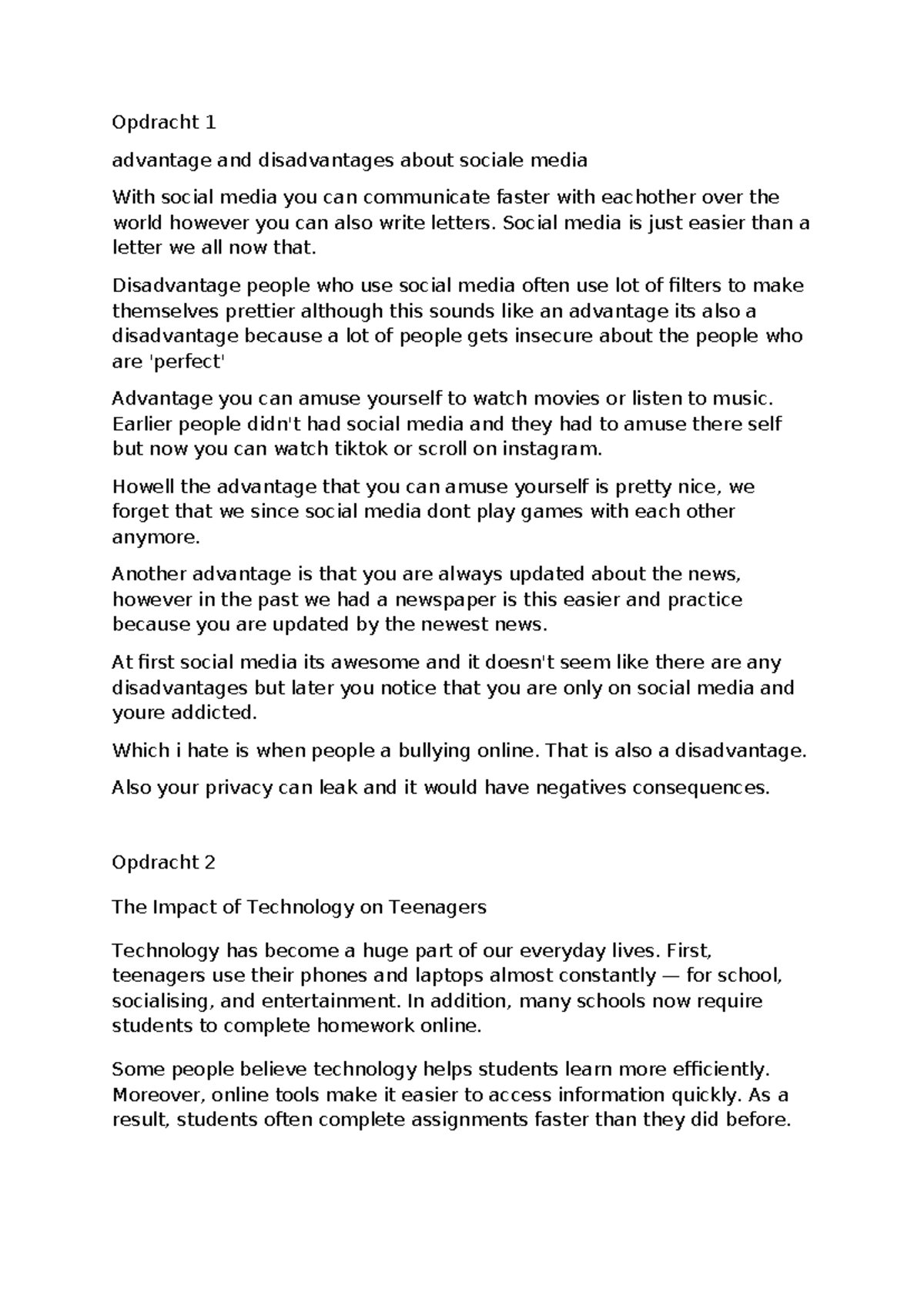 Opdrachten: Linking Words and Social Media Impact Analysis - Studeersnel