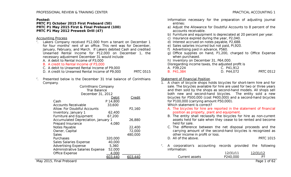 481914787 PRTC Practial Accounting 1 docx docx - Posted: PRTC P1 ...