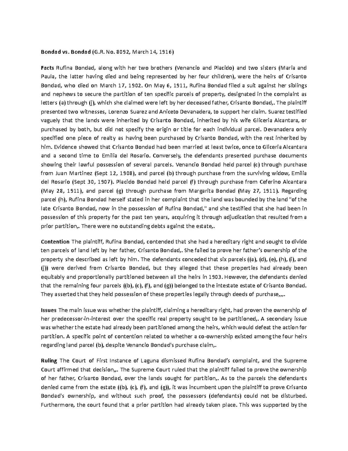 Succession Notes (Law 101) - Key Cases and Doctrines - Studocu