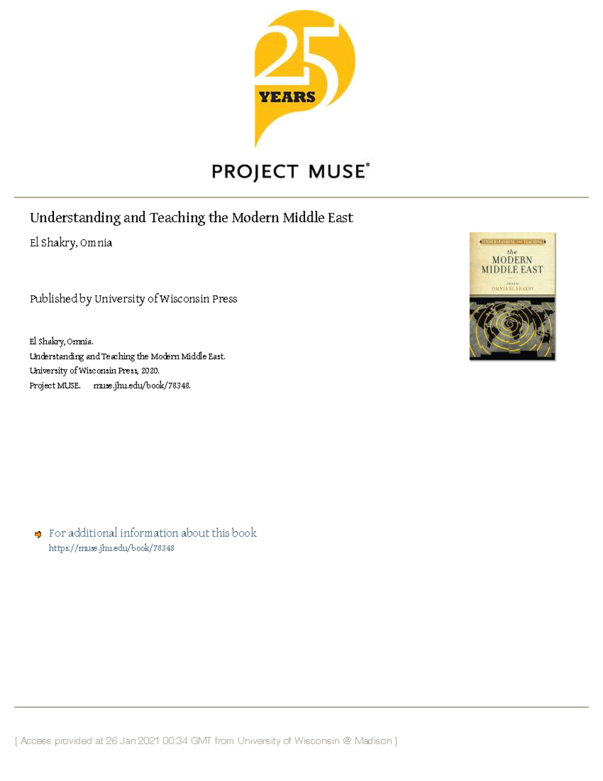 Understanding and Teaching the Modern Middle East: A Critical Overview ...