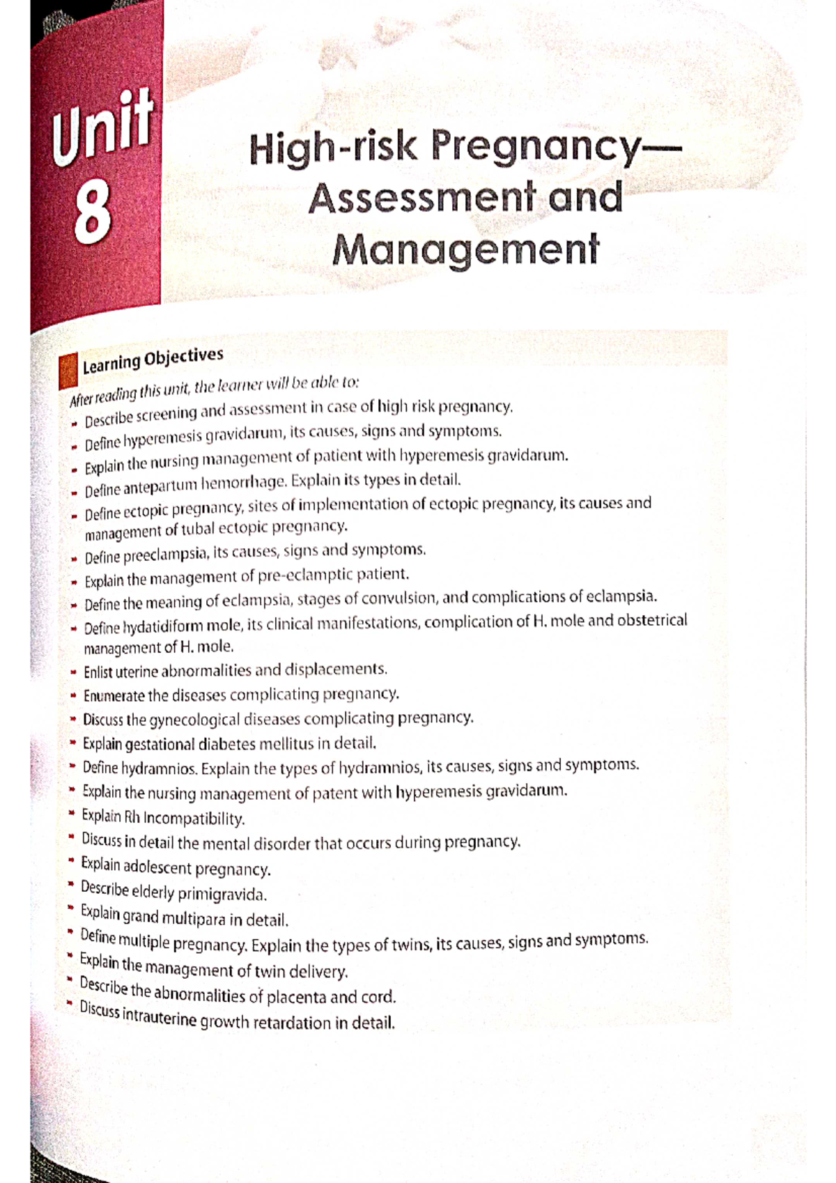 OB 8 - Comprehensive Guide to High Risk Pregnancy Management - Studocu